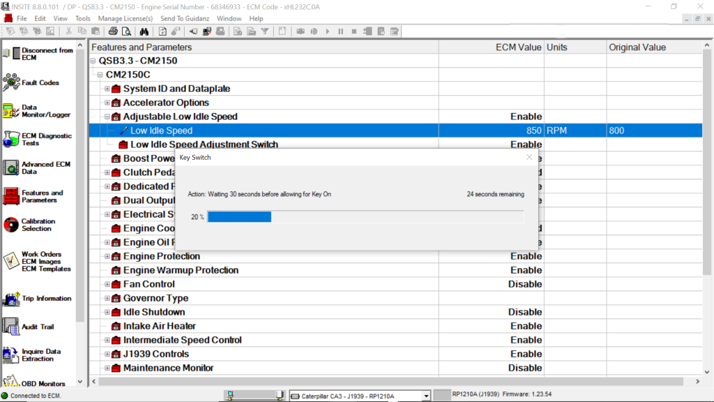 Adjustable Low Idle Speed on Cummins INSITE Software – CNAUTOTOOL ...