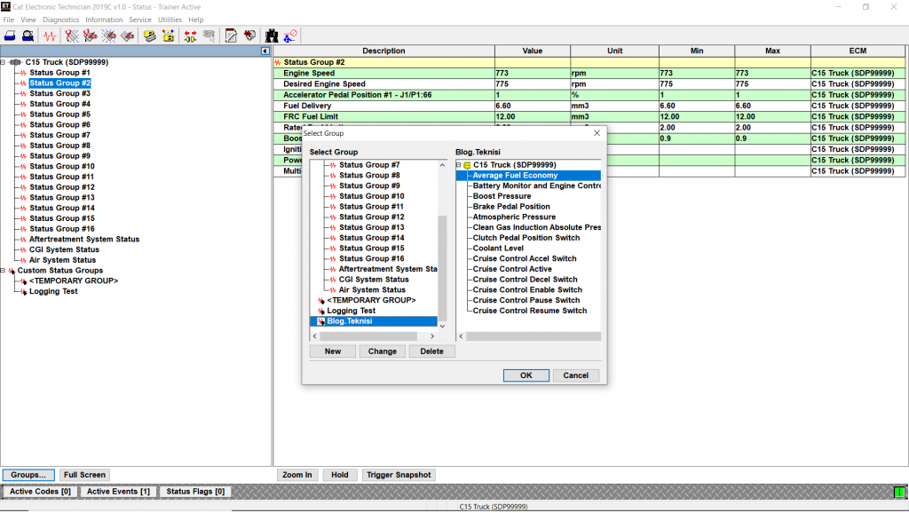 Status Tool on Caterpillar ET Software – CNAUTOTOOL OFFICAL BLOG