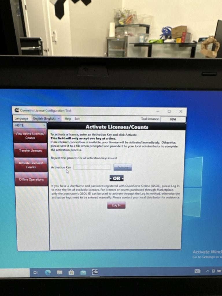 When run Cummins Insite software,it need activation key,what is it ...